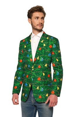 Suitmeister Men's Christmas Blazer - Christmas Green Tree Jacket Light ...