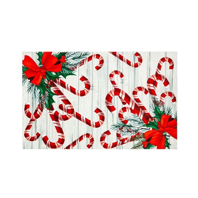Evergreen Candy Canes Layering Mat Indoor And Outdoor Decor : Target