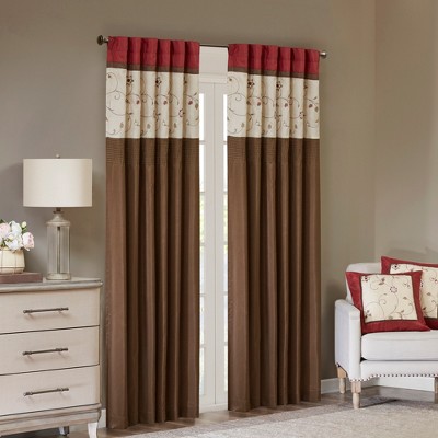 84"x50" Monroe Embroidered Light Filtering Curtain Panel : Target