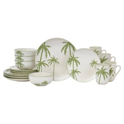 Baum Bros. 16pc Stoneware Ridgeway Dinnerware Set Ivory: Solid Pattern ...