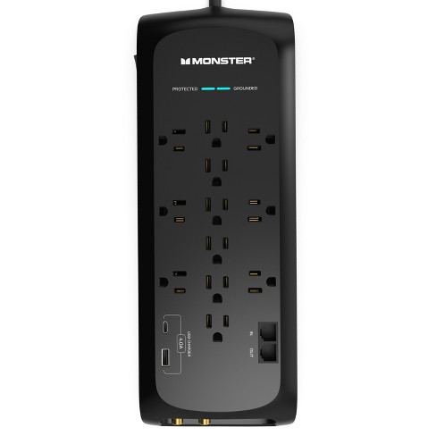 Monster 6ft Heavy Duty Power Strip And Tower Surge Protector - Ideal ...
