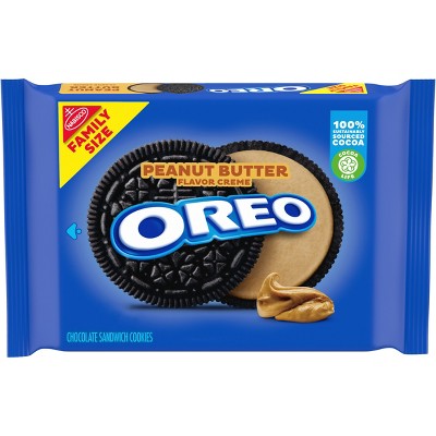 Oreo Peanut Butter Flavor Creme Chocolate Sandwich Cookies Family Size ...