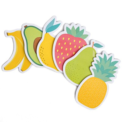 Buy 6-Pack Cute Fruit Shaped Sticky Notes, Note Pads, 20 Sheets each ...