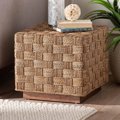 Maui Rattan Drum Stool Table - Honey Brown Wash - Safavieh. : Target