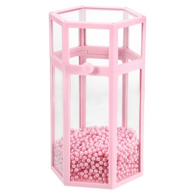 Unique Bargains Faux Pearl Clear Dustproof Glass Makeup Brush Holder ...