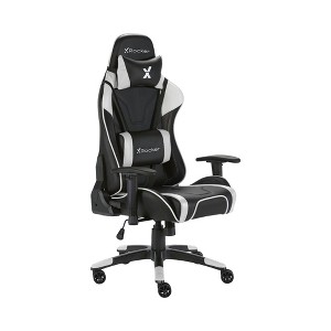 Agility PC Gaming Chair Black White X Rocker Swivel Adjustable Arms Metal Frame 330 lbs Capacity