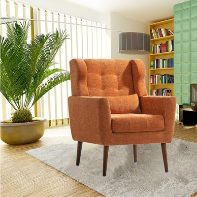 Chenille Upholstered Arm Chair, Comfy Soft Padded Lounge Chair With A ...
