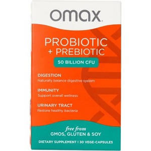 Omax Prebiotic & Probiotic Capsules for Digestive Balance, Gut Health ...