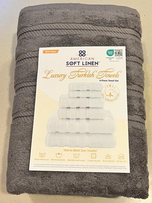 American Soft Linen 6 Piece Towel Set, 100% Cotton Bath Towels For ...