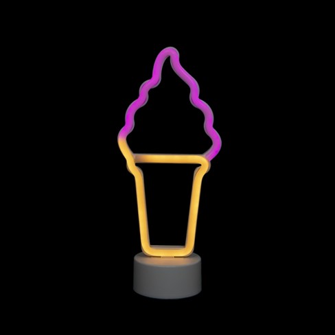Northlight Led Ice Cream Cone Neon Style Table Light - 12" - Pink : Target