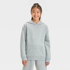 Girls Pullover Fleece Hoodie art class Gray XS