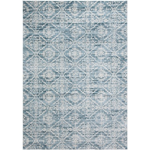 Martha Stewart Msr0953 Power Loomed Area Rug - Denim Blue/ivory - 5'3 ...