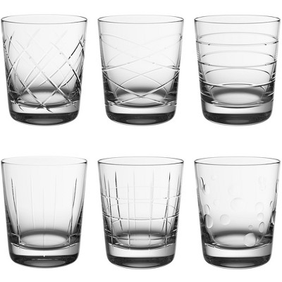 Bezrat Whiskey Glasses Set Of 6 Lead Free Crystal Old Fashioned : Target