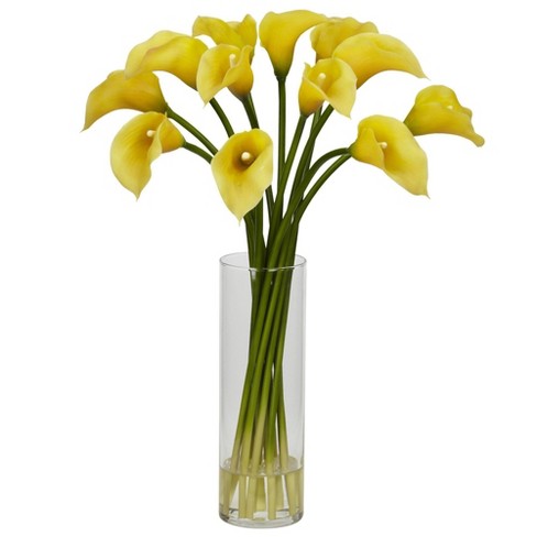 Nearly Natural 20-in Mini Calla Lily Silk Flower Arrangement : Target