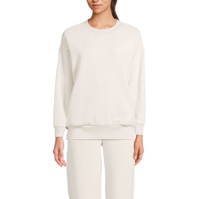 Lands' End Women's Serious Sweats Relaxed Long Sleeve Crew Neck ...