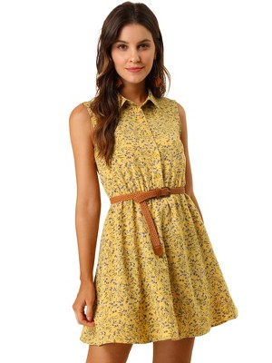 Allegra K Women's Boho Crossover V Neck Petal Sleeves Belted Floral ...