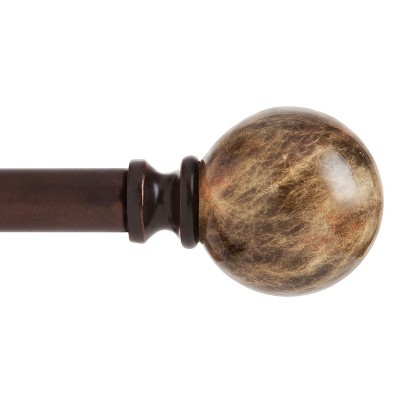 Kenney Marble Ball 3/4" Standard Decorative Window Curtain Rod, 66-120 ...