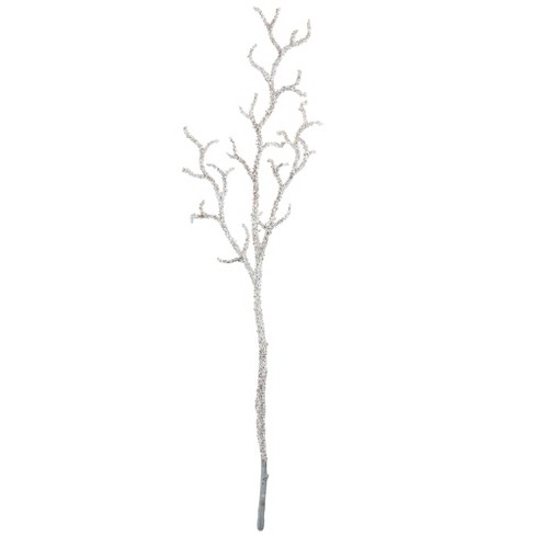 Northlight 30" Glittered White Artificial Twig Christmas Spray : Target