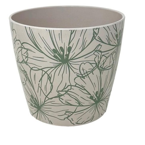 Tierra Garden 7" Round Self-watering Bamboo Pot Green Flower : Target
