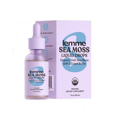 Lemme Irish Sea Moss With D3 And Biotin Organic Liquid Drops - 1 Fl Oz ...