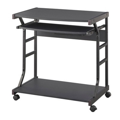 Mobile Computer Tower With Shelf Black - Buylateral: Sturdy Steel Frame ...