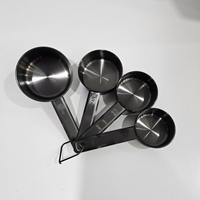 4pc Stainless Steel Measuring Cups Matte Black - Figmint™ : Target
