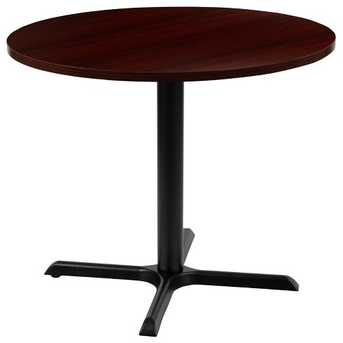 Emma And Oliver 36" Round Multi-purpose Conference Table In Mahogany ...