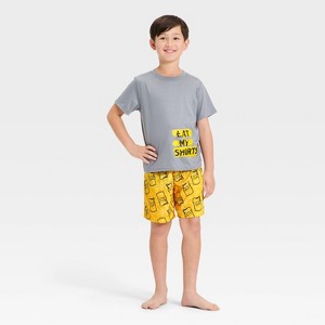 Boys' The Simpsons T-Shirt and Shorts Pajama Set - Yellow L : Target