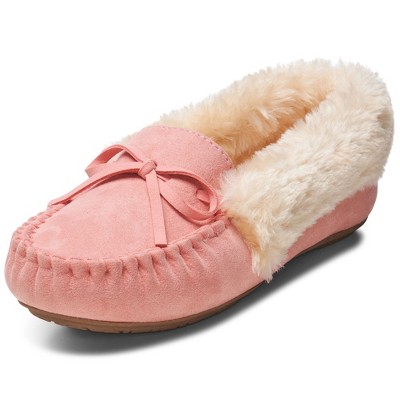 Alpine Swiss Leah Womens Shearling Moccasin Slippers Faux Fur Slip On ...