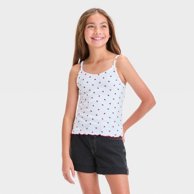 Girls' Bow Tank Top - Art Class™ White/red S : Target