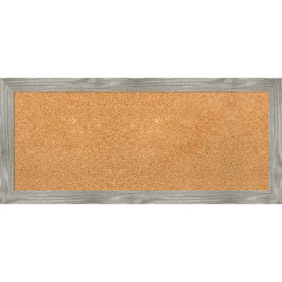 Amanti Art Natural Cork Board Framed Dove Greywash Square Bulletin ...