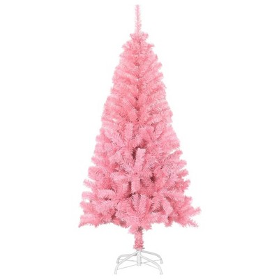 Costway 4.5ft Snow Flocked Hinged Artificial Christmas Tree W/ Metal ...