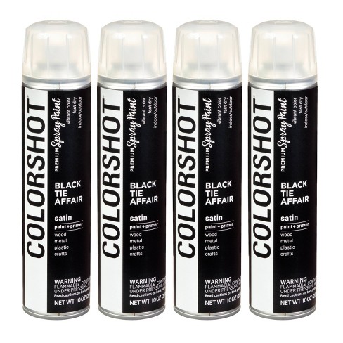 Colorshot Spray Paint Satin Black Tie Affair 10oz 4pk Value Set Black ...