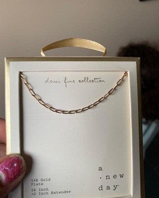 14k Gold Plated 16" Paperlink Chain Necklace - A New Day™ : Target