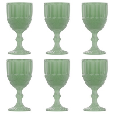 Elle Decor Embossed Goblets Glasses, Vintage Glassware Sets, Water ...