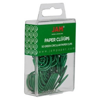 Jam Paper 50pk Circular Paper Clips - Green : Target