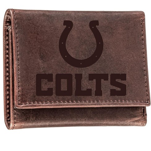 Evergreen Nfl Indianapolis Colts Brown Leather Trifold Wallet ...
