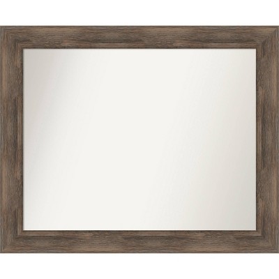 33" X 27" Non-beveled Hard Mocha Wood Wall Mirror - Amanti Art: Modern ...