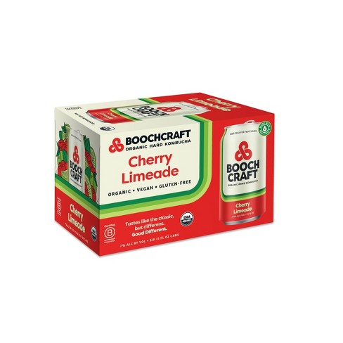 Boochcraft Cherry Limeade Hard Kombucha - 6pk/12 Fl Oz Cans : Target