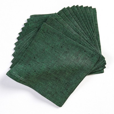 Solino Home Linen Cocktail Napkins Forest Green Set of 12, 6 x 6 Inches ...