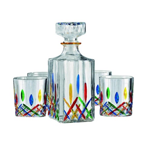 Godinger Silver 5pc Venice Whiskey Decanter Set : Target