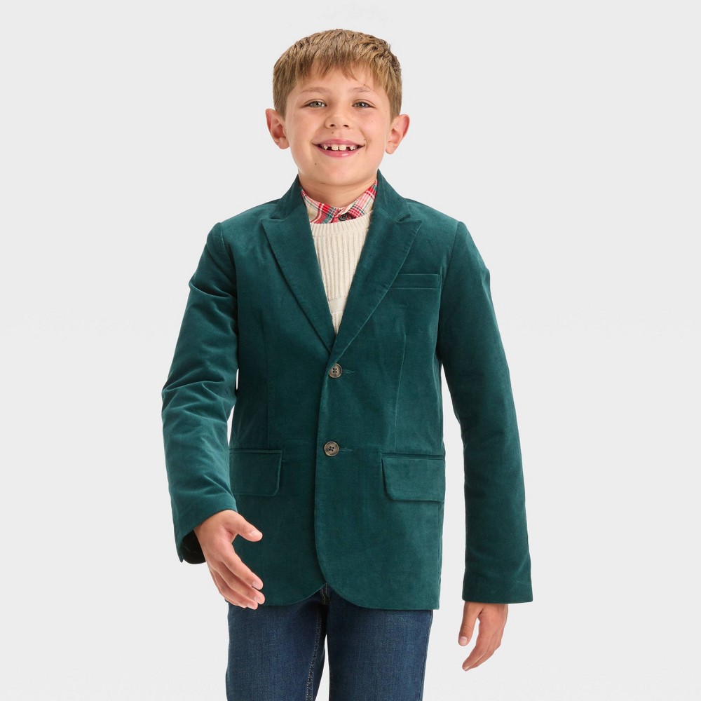 Boys' Long Sleeve Velvet Blazer - Cat & Jack™ Green 6