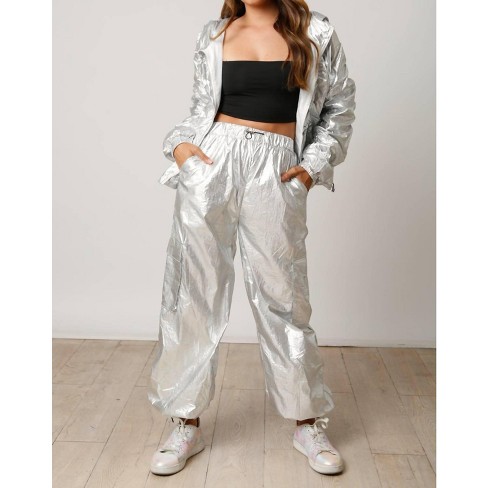 Women's Shiny Foil Windbreaker Jacket - Fantastic Fawn M : Target