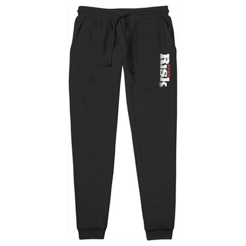 Men's Risk White Logo Jogger Sweatpants - Black - Large : Target
