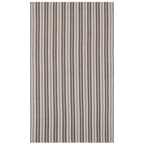 Home Conservatory Ticking Stripe Handwoven Indoor/outdoor Runner Rug ...