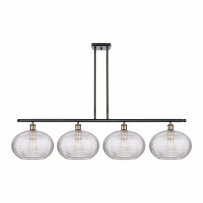 Innovations Lighting Athens Deco Swirl 4 - Light Island Pendant Light In Black Antique Brass ...