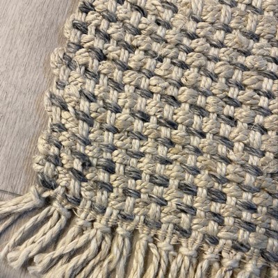 7'x10' Malibu Woven Jute Rug With Fringe Cream/gray - Threshold ...