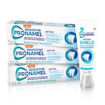 Sensodyne Pronamel Active Shield Whitening Toothpaste - Cool Mint - 3.4oz/3pk : Target