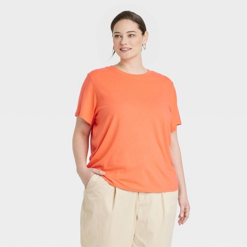 Women's Short Sleeve T-shirt - A New Day™ Dark Orange 3x : Target