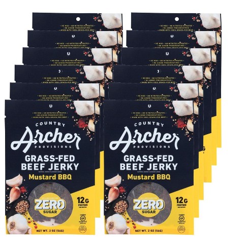 Country Archer Jerky Co. Mustard Bbq Grass-fed Beef Jerky - Case Of 12/ ...